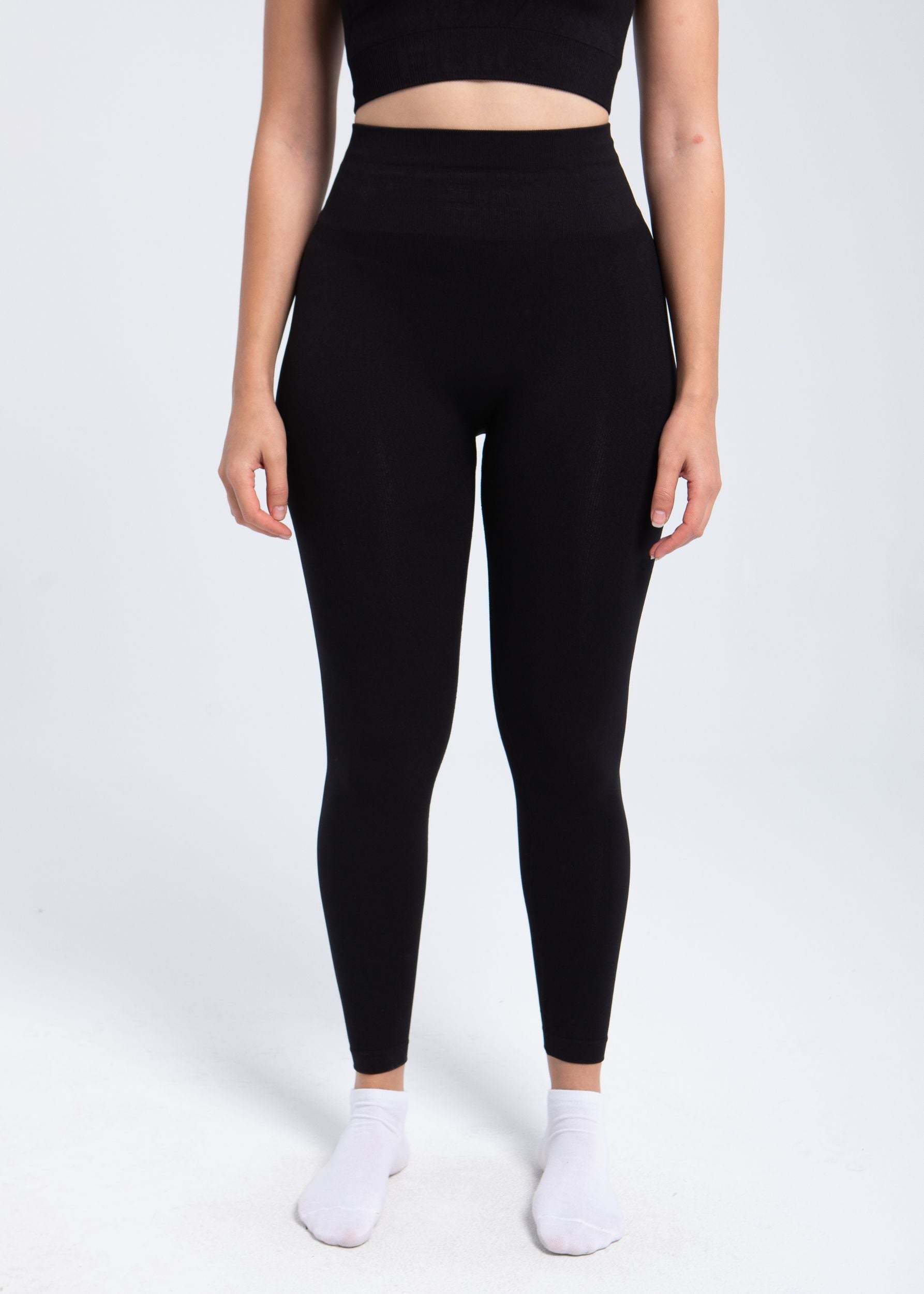 Second Skin Sculpting High-Waist Leggings – Graphite Black